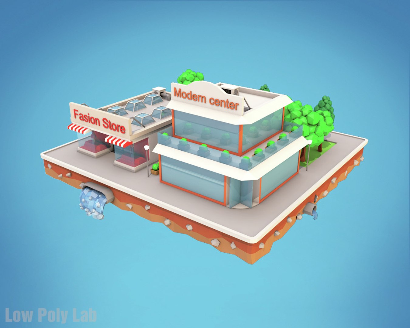 3D City Block Fashion Stores Model - TurboSquid 1157578