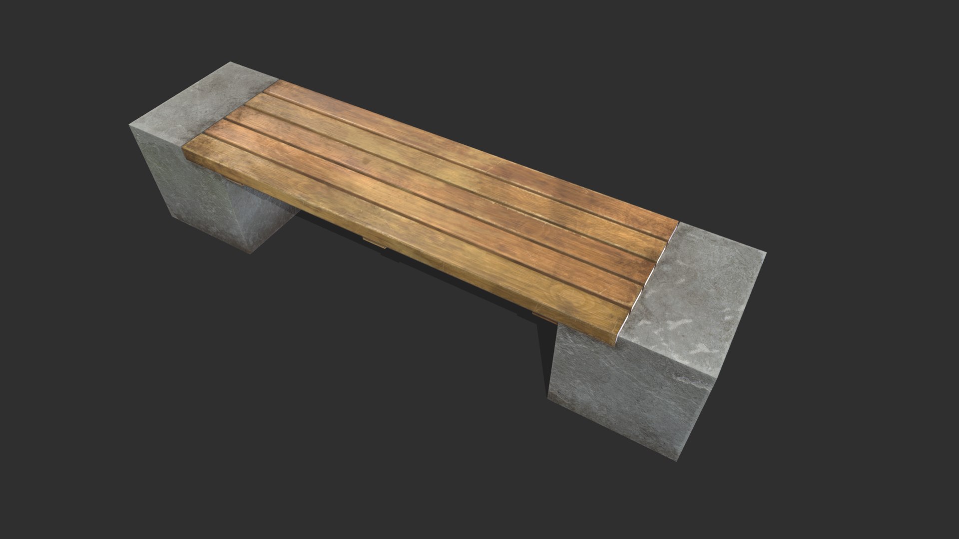 3D Bench 02 Low Poly PBR Realistic Model - TurboSquid 1930483