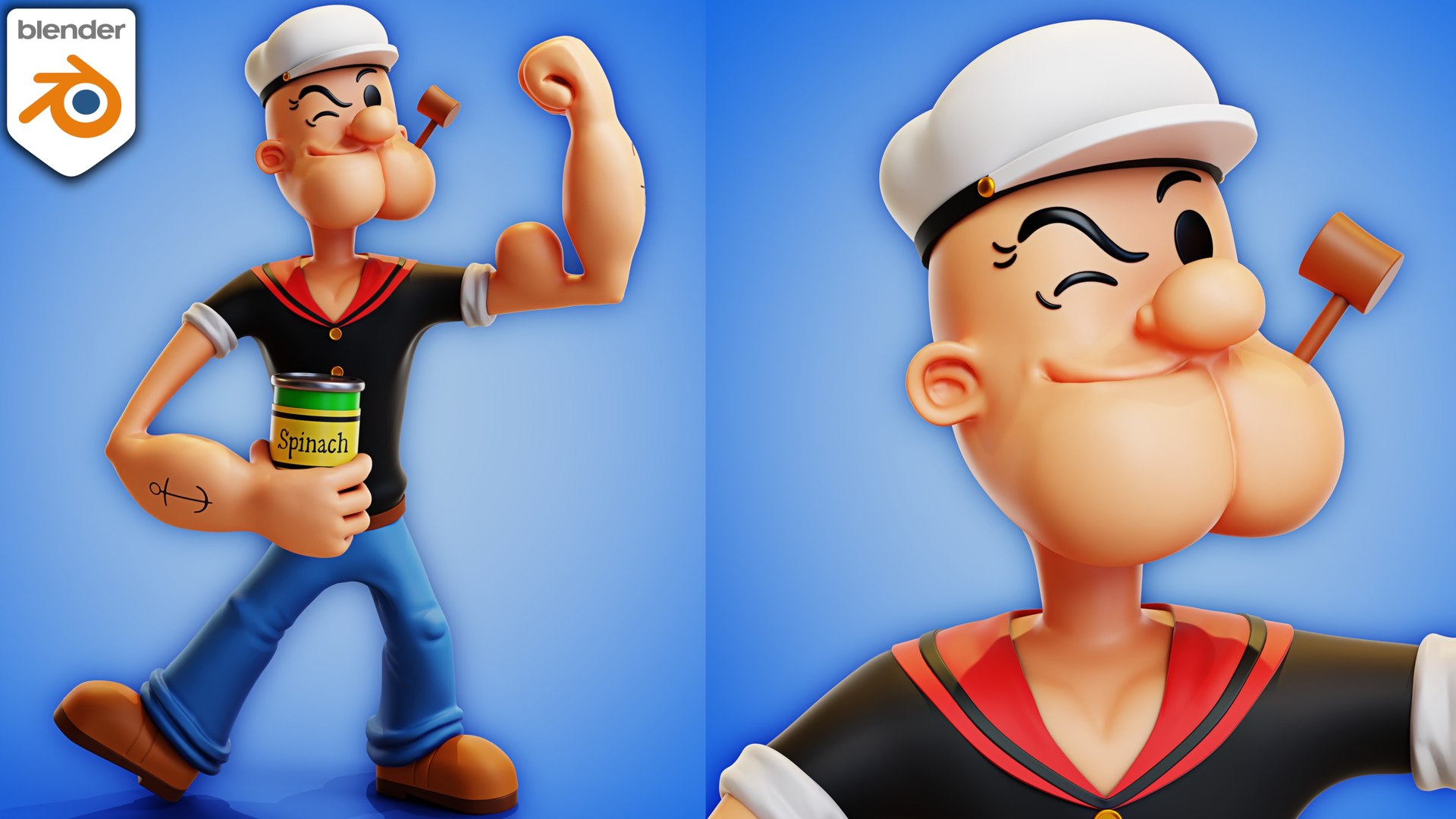 3D Popeye The Sailor - Blender Fan Art Sculpt - TurboSquid 2502134