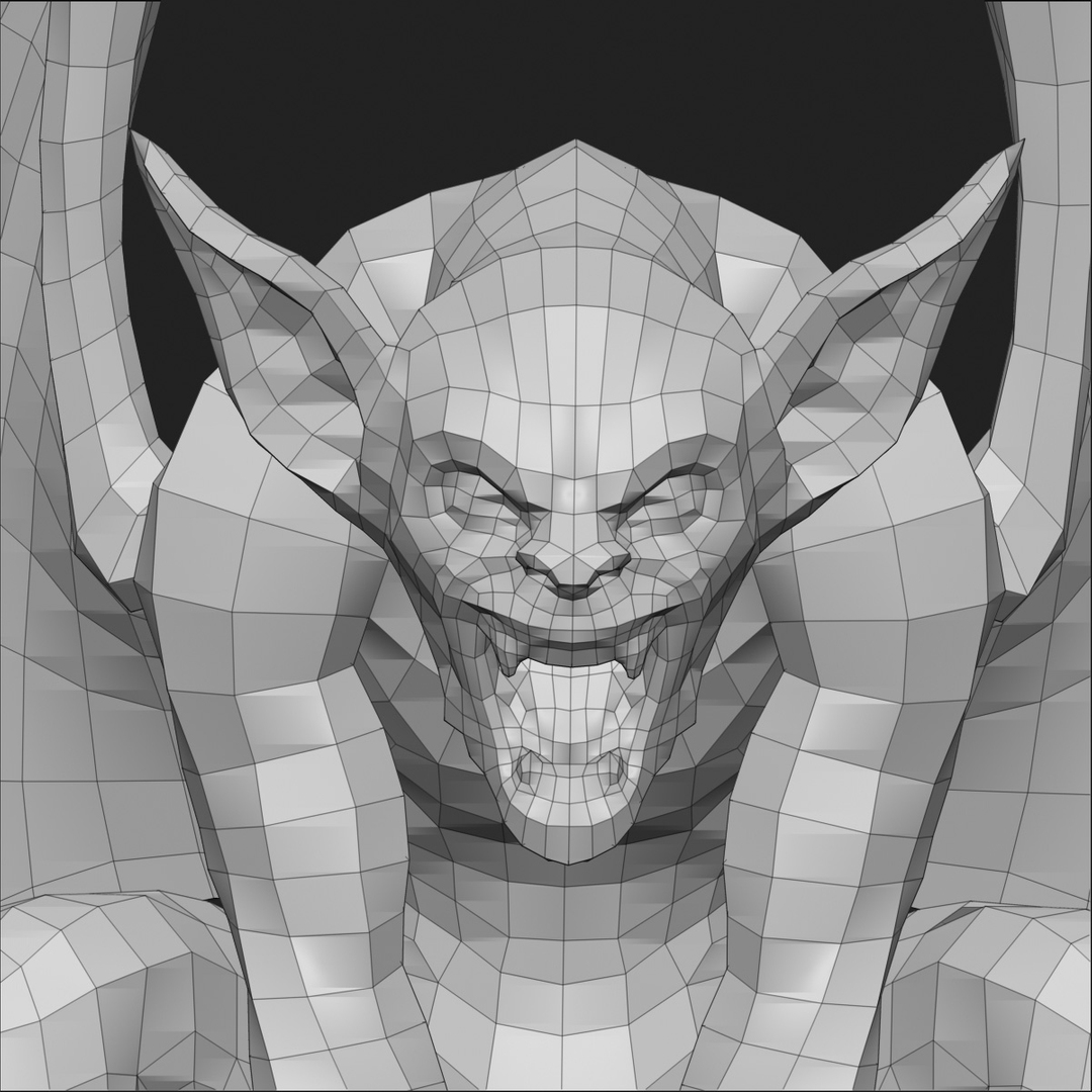 gargoyle sculpture 3d obj