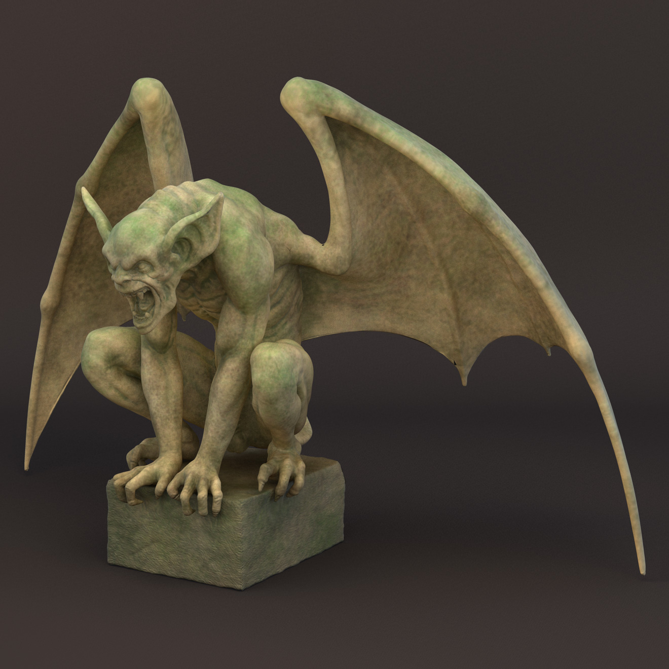 gargoyle sculpture 3d obj