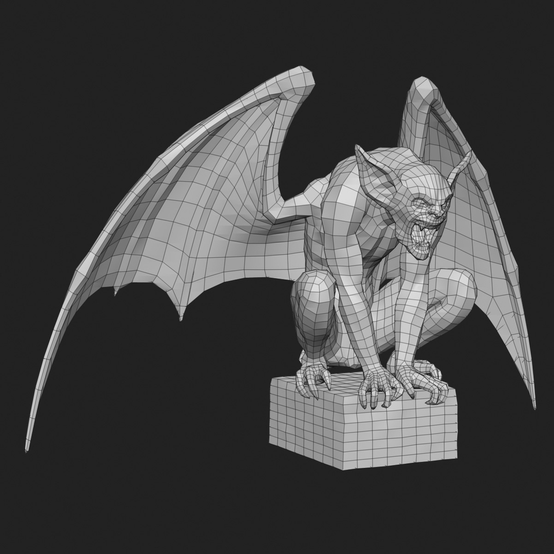 gargoyle sculpture 3d obj