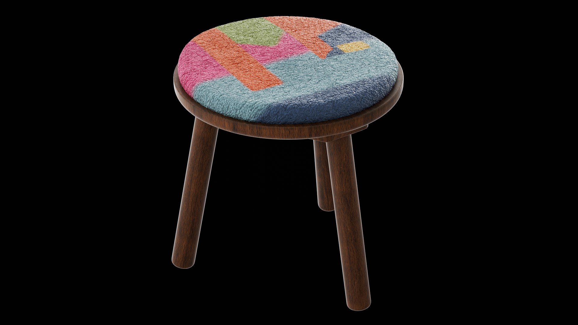 3D Fancy Wooden Stool Model - TurboSquid 2284242