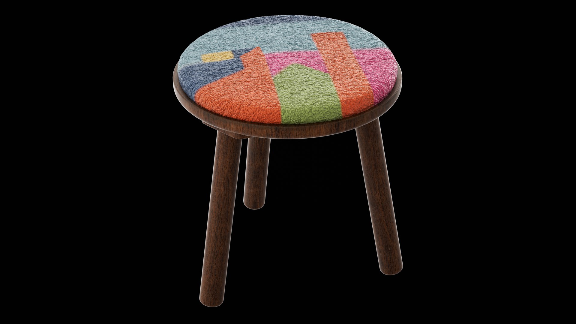 3D Fancy Wooden Stool Model - TurboSquid 2284242