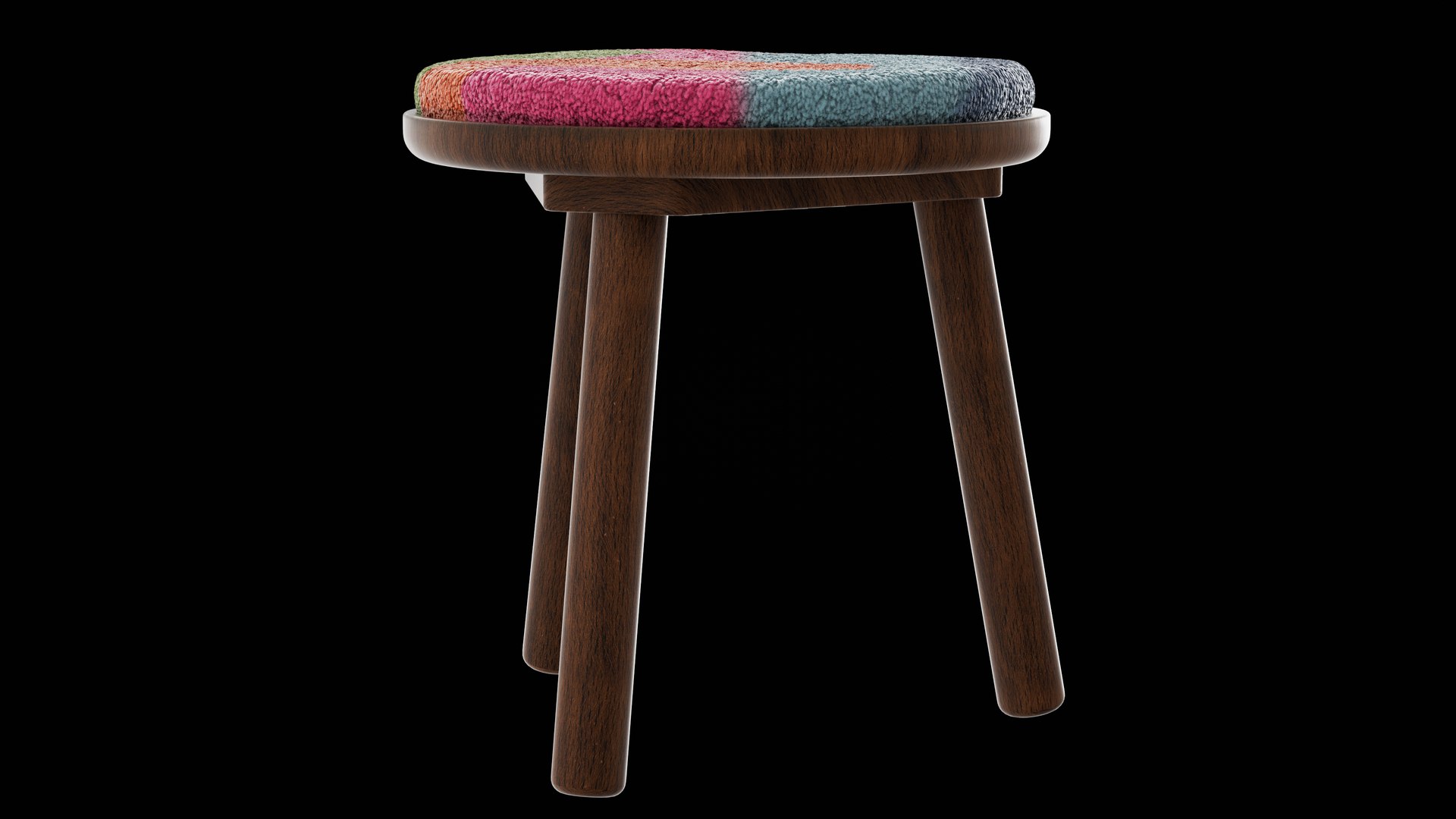 3D Fancy Wooden Stool Model - TurboSquid 2284242