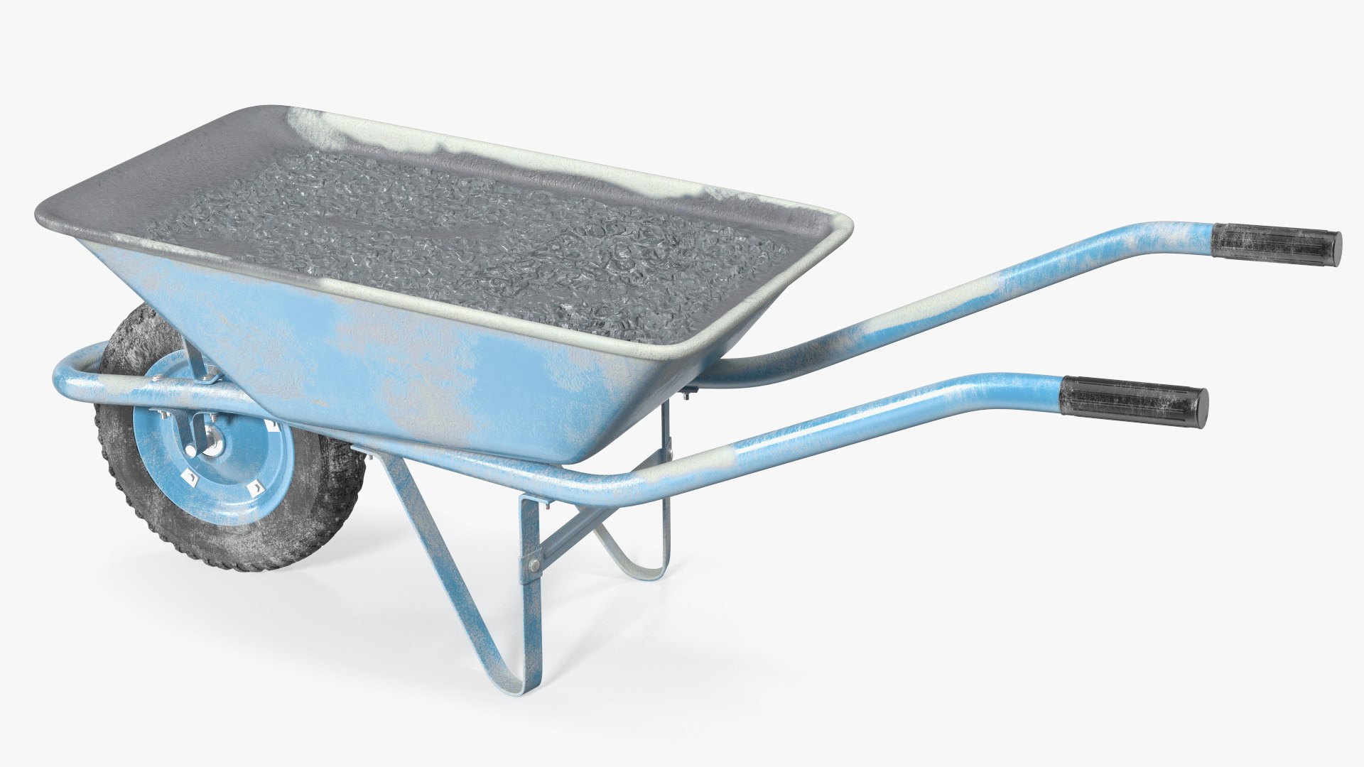 3D Construction Wheelbarrow Full of Cement Blue - TurboSquid 2169044