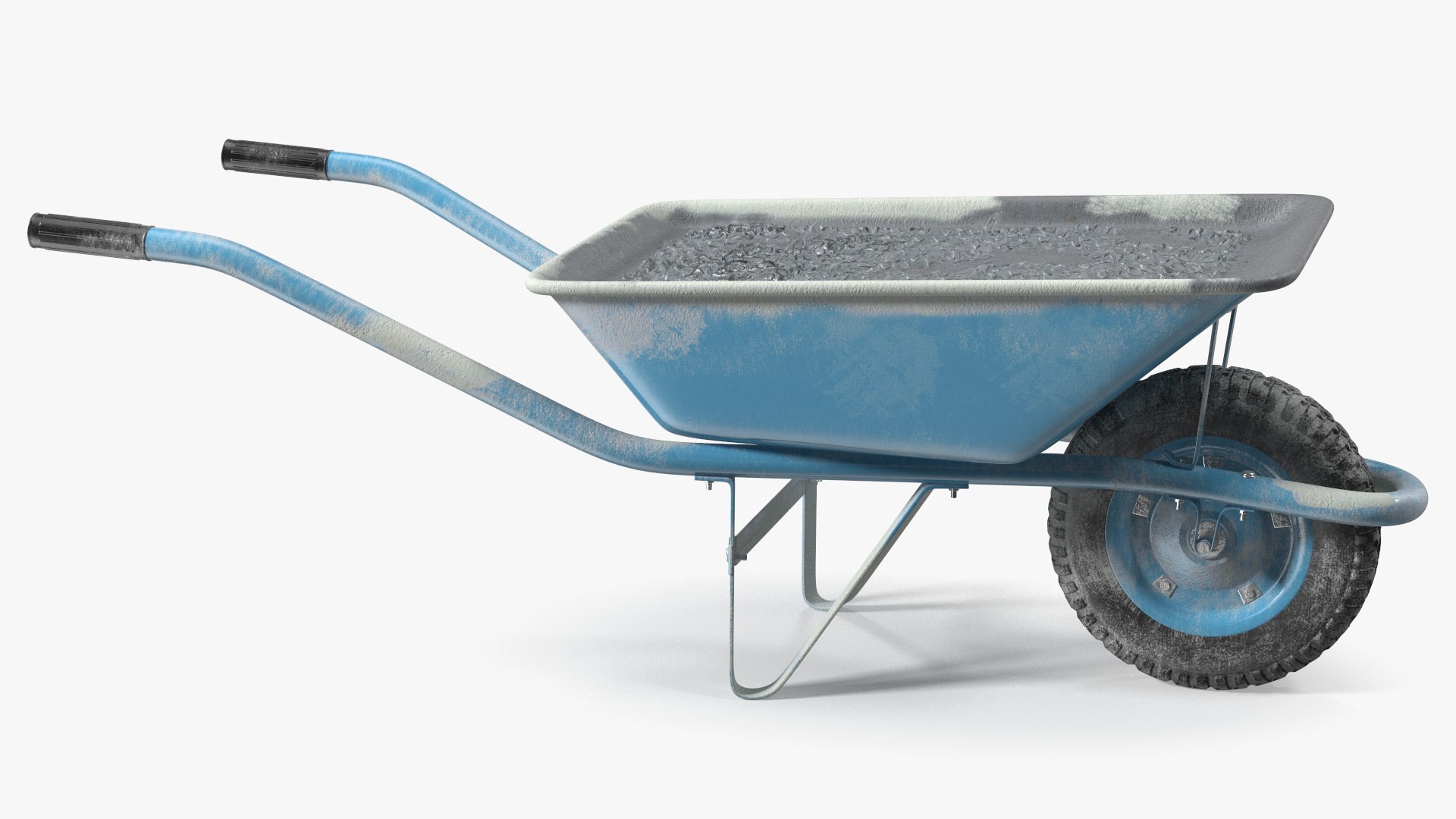 3D Construction Wheelbarrow Full of Cement Blue - TurboSquid 2169044