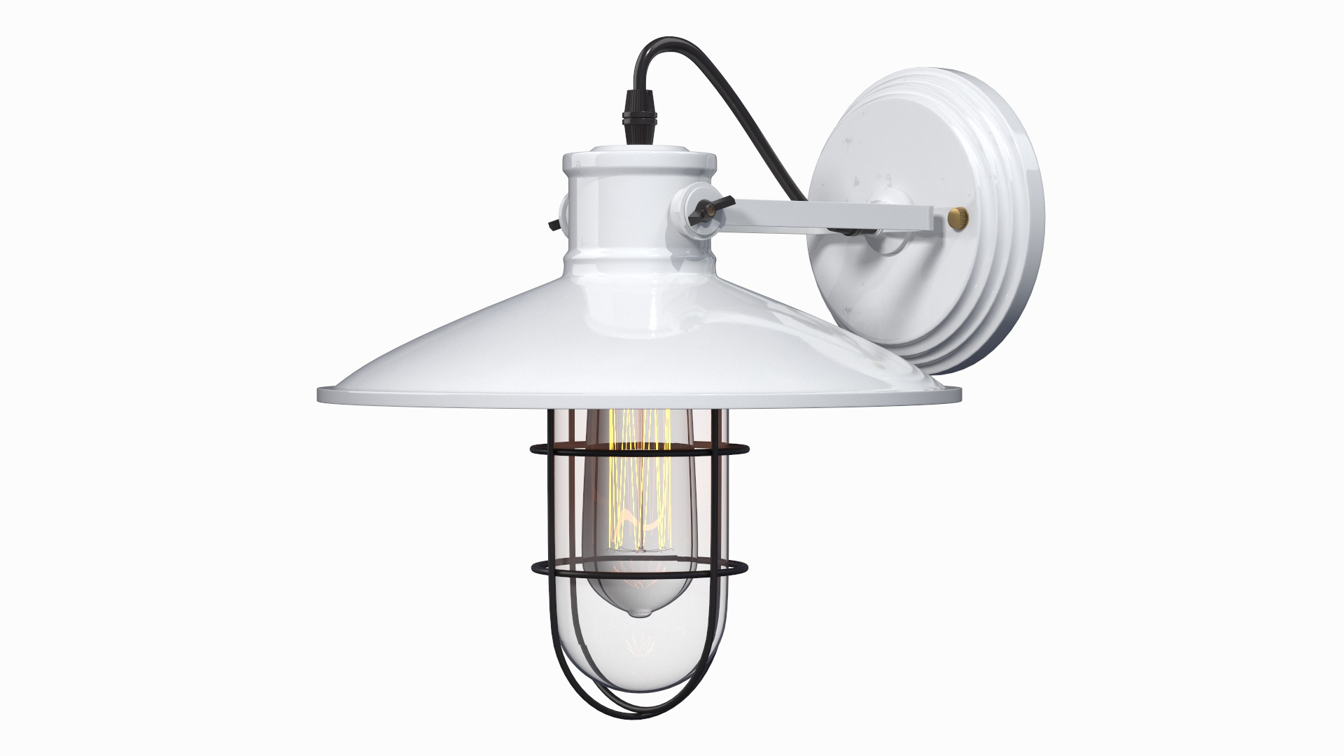 3D Model Wall Mounted Light With Glass Cover White - TurboSquid 2513464