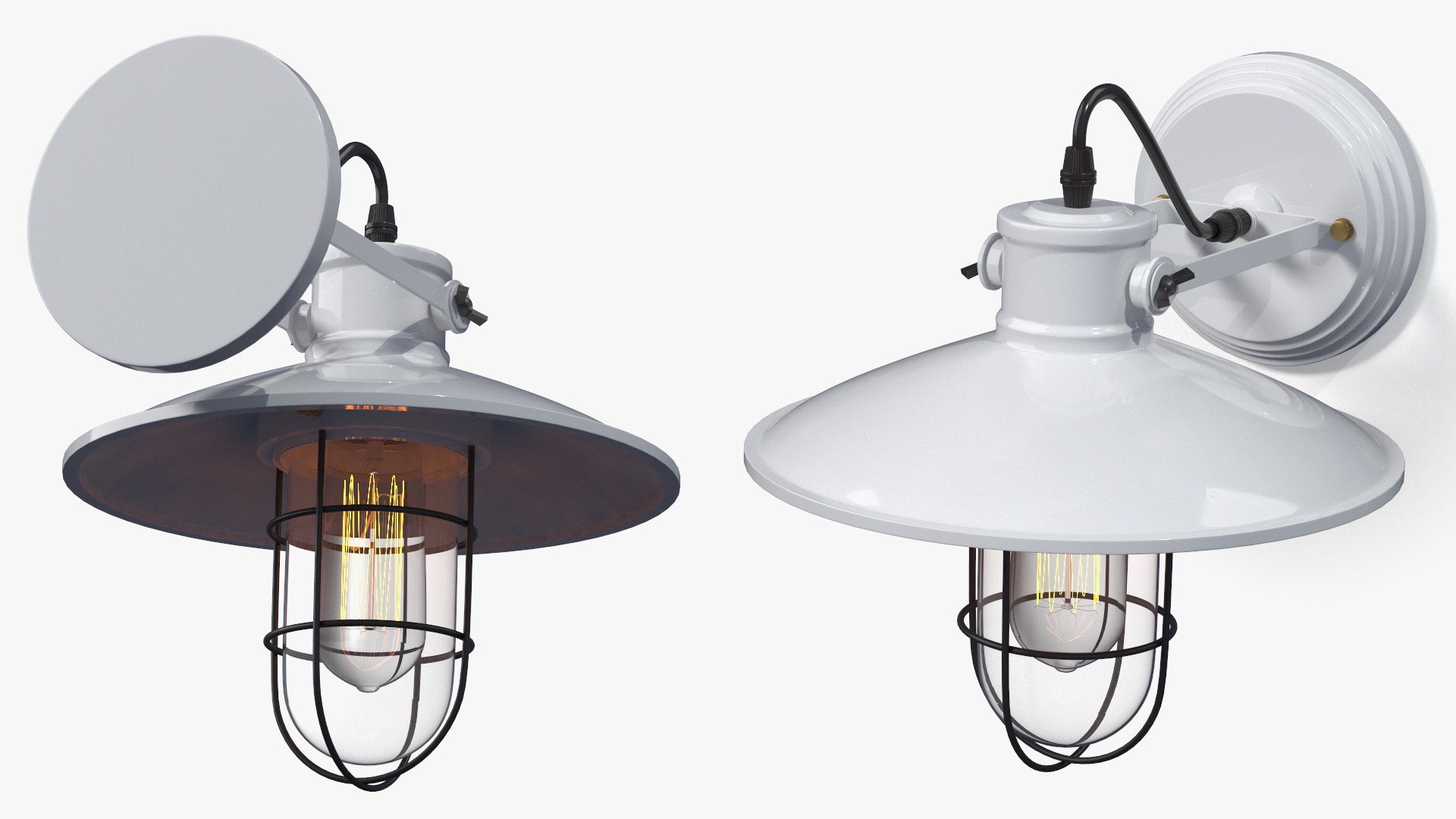 3D Model Wall Mounted Light With Glass Cover White - TurboSquid 2513464