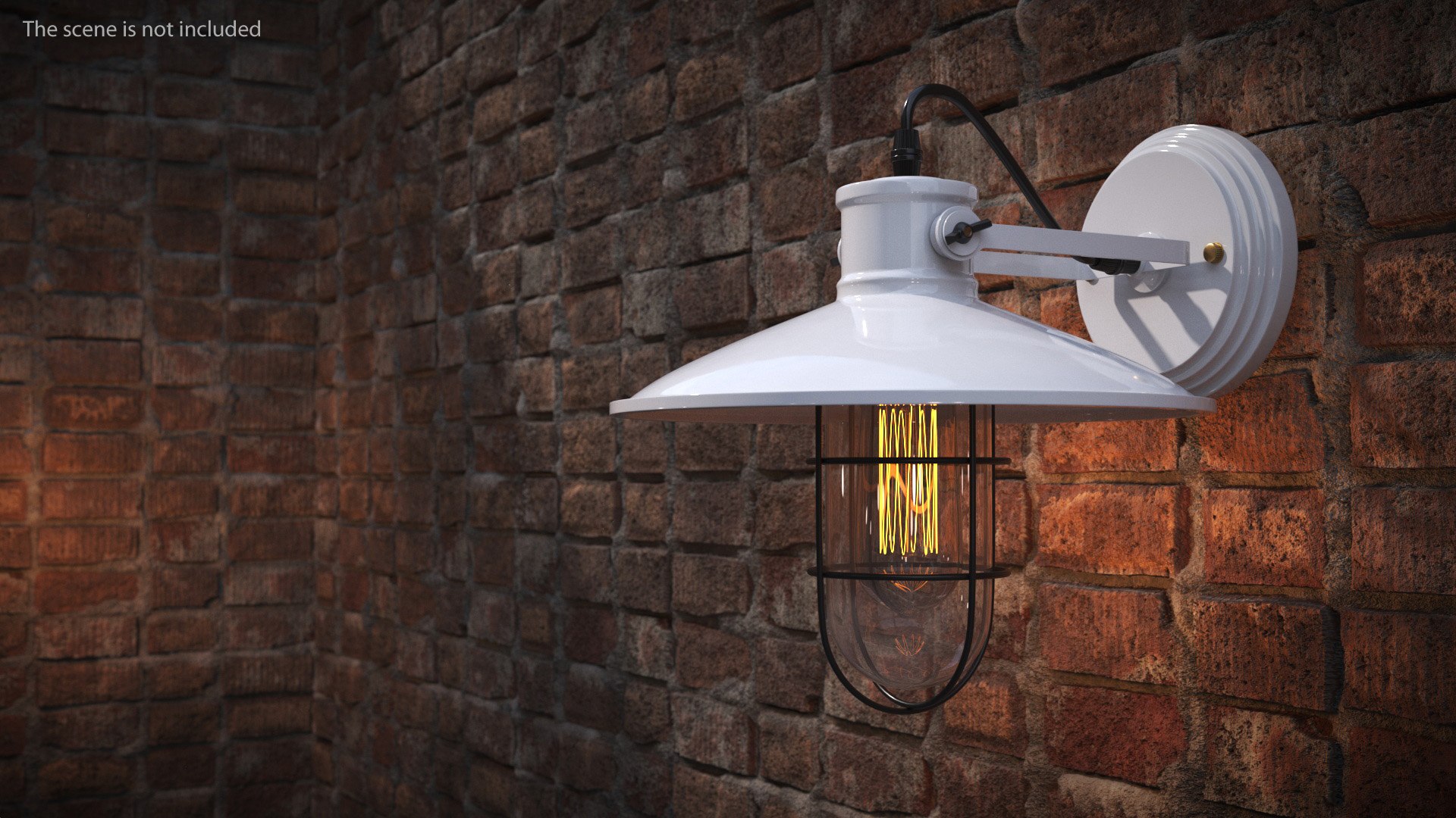 3D Model Wall Mounted Light With Glass Cover White - TurboSquid 2513464