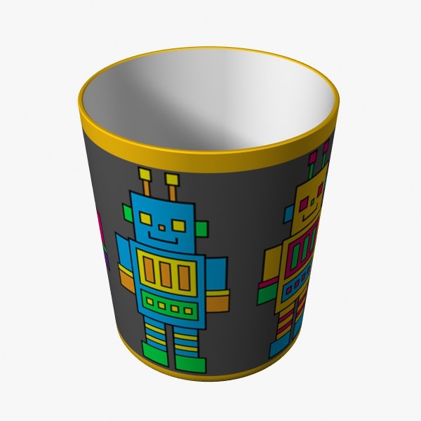 robot bin 3d model