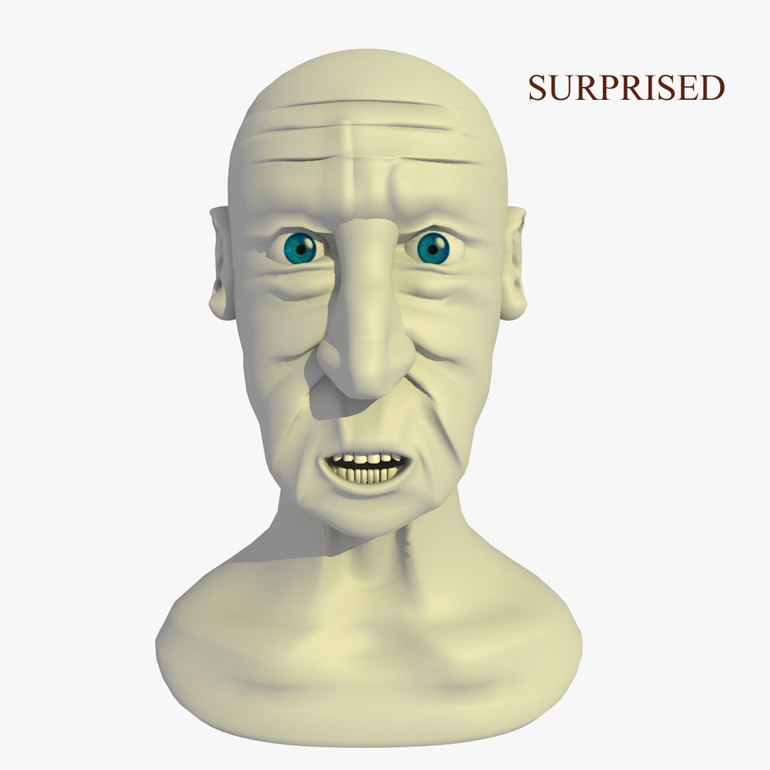 morphed head man cartoon 3d c4d