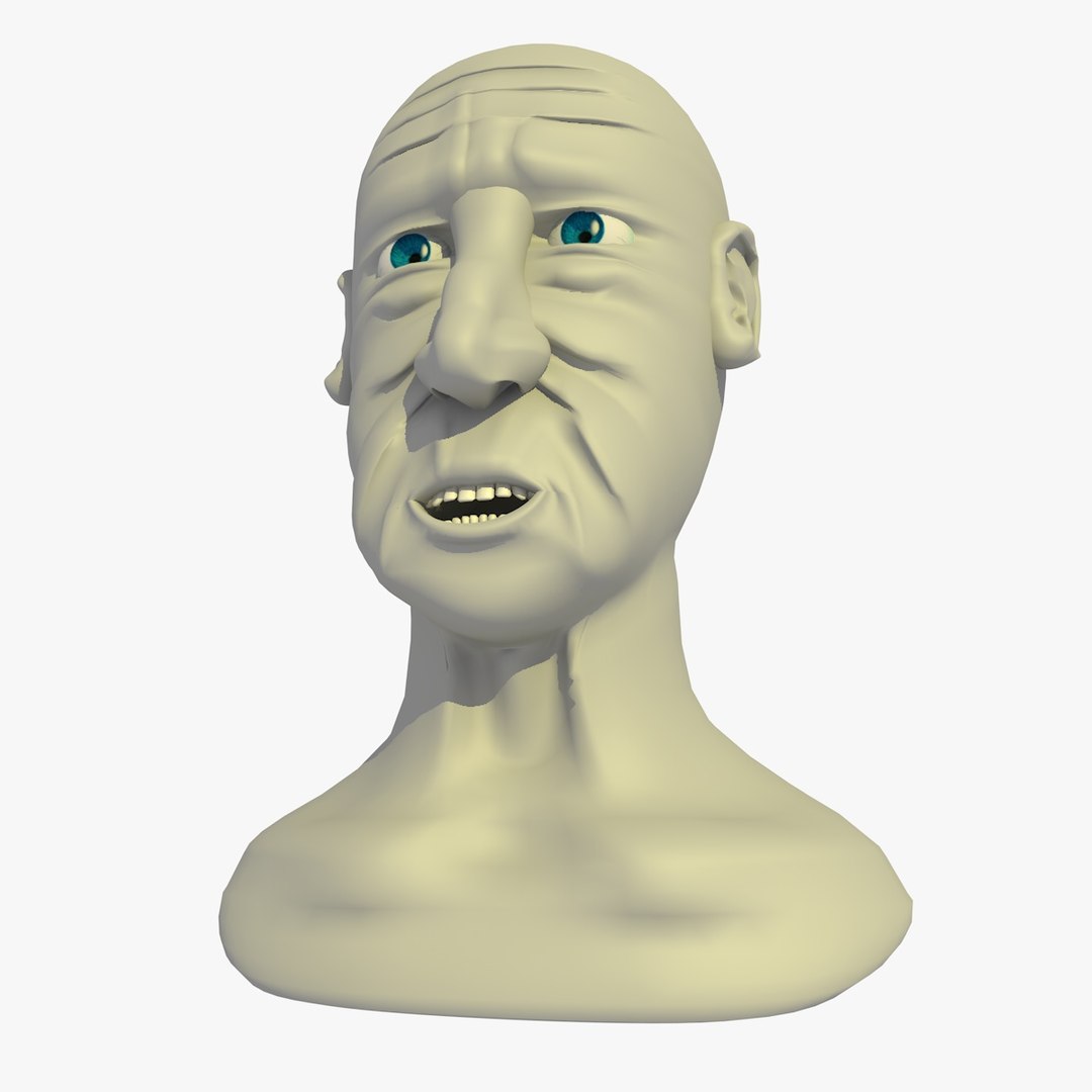 morphed head man cartoon 3d c4d