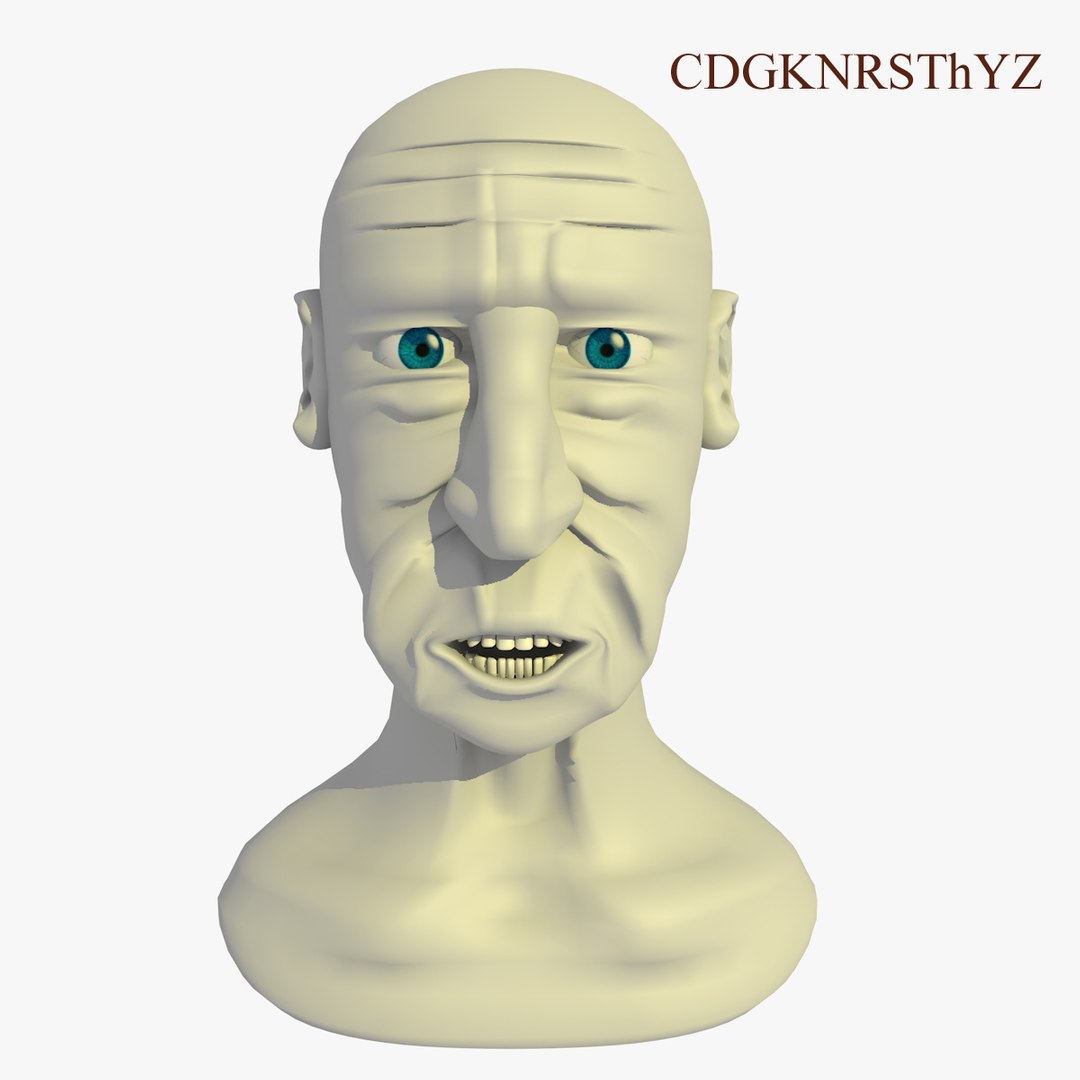 Morphed Head Man Cartoon 3d C4d