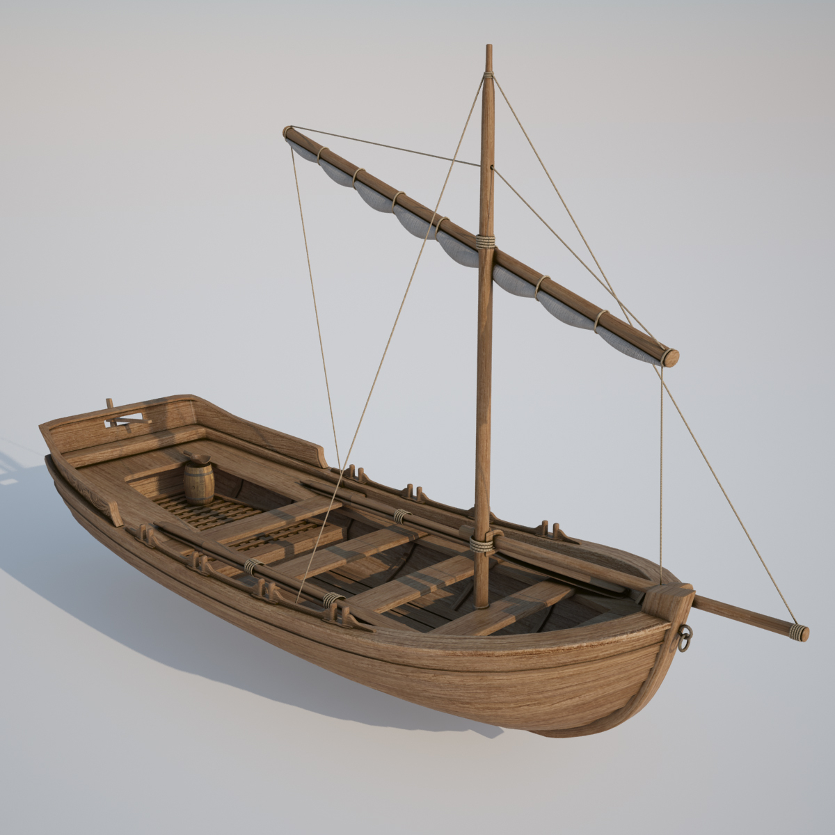 medieval sailing boat 3d model