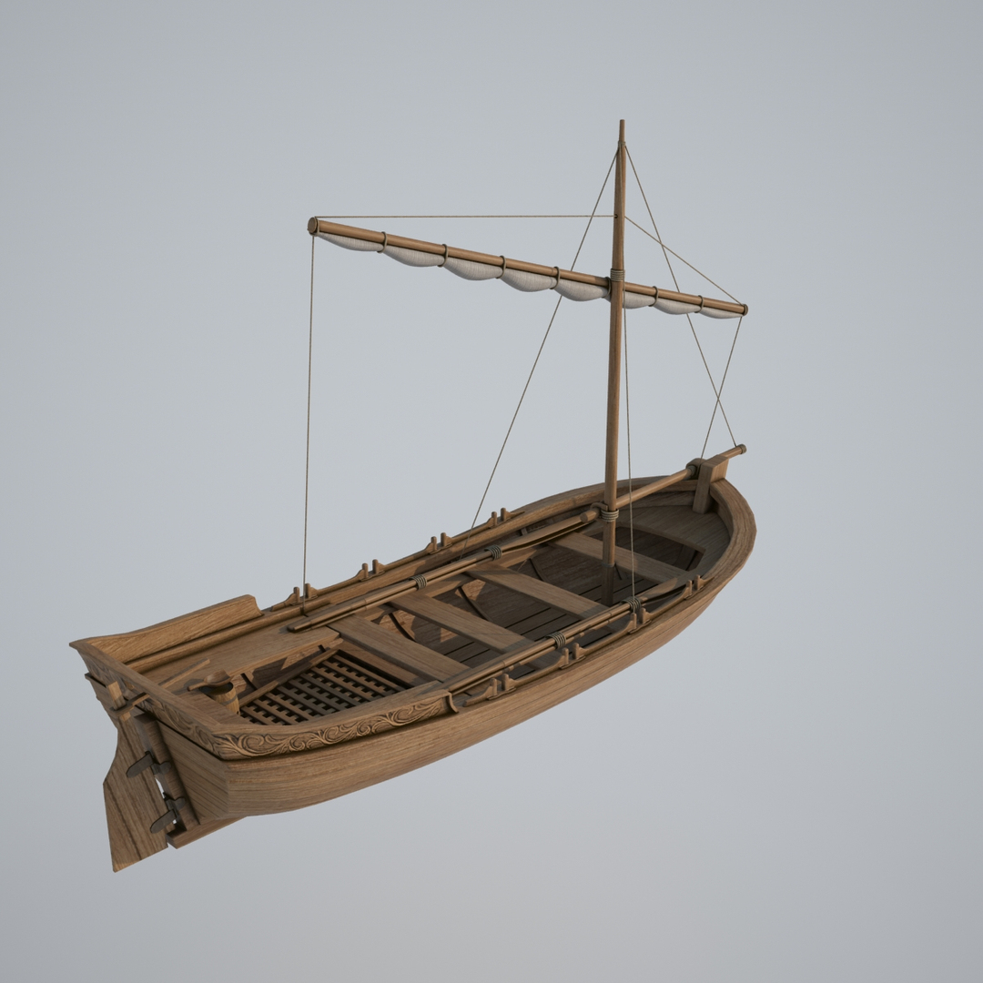 Medieval Sailing Boat 3d Model