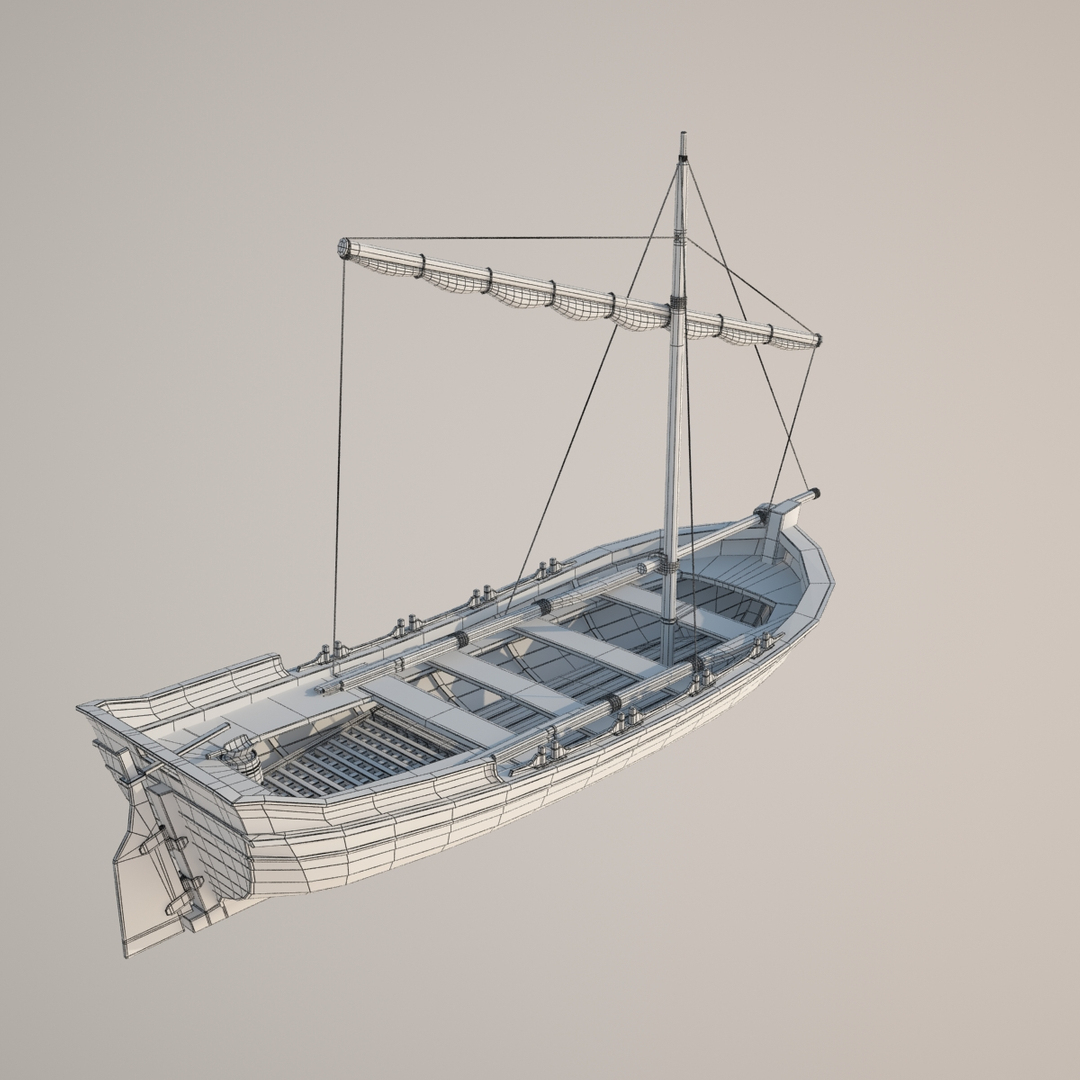 Medieval Sailing Boat 3d Model