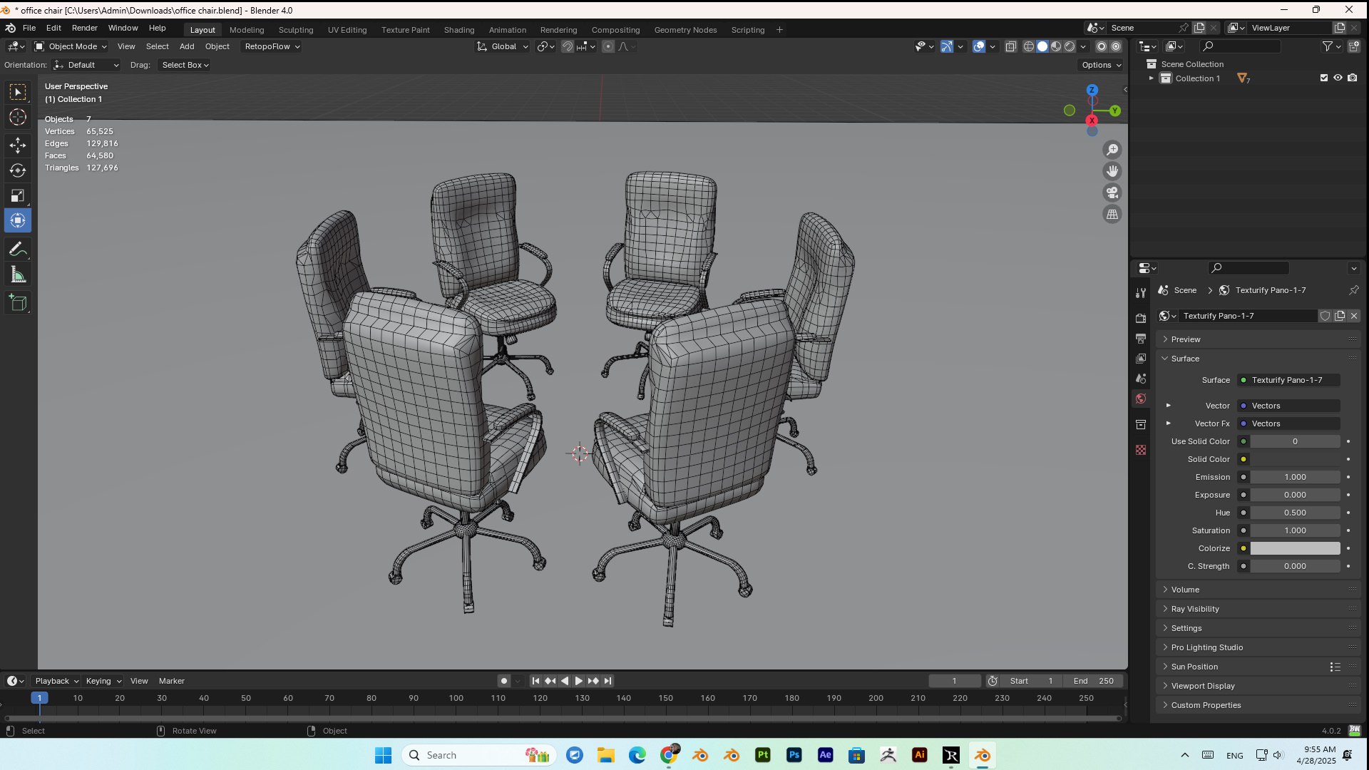 3D Model Office Chair Pack PBR 4k Low-poly - TurboSquid 2399203