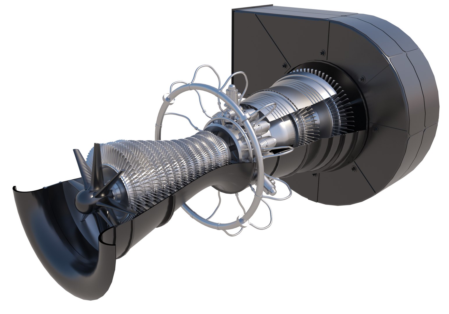 3D Gas Turbine Model - TurboSquid 1452089
