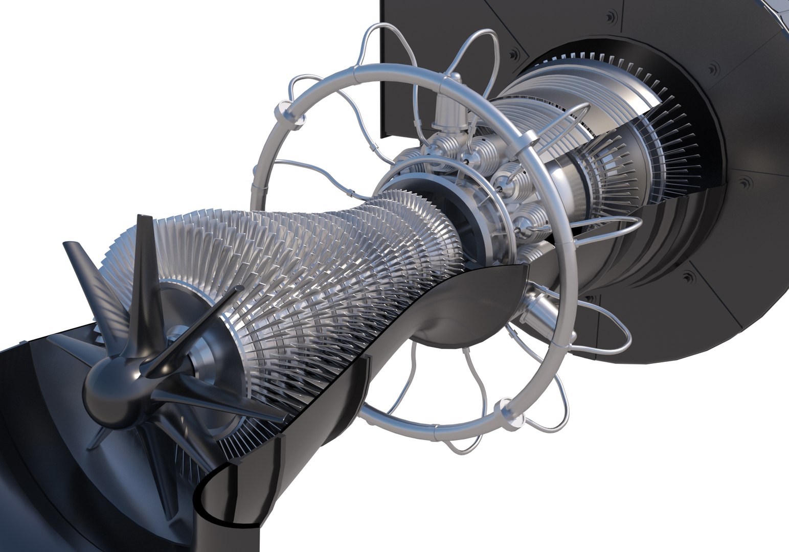 3D Gas Turbine Model - TurboSquid 1452089
