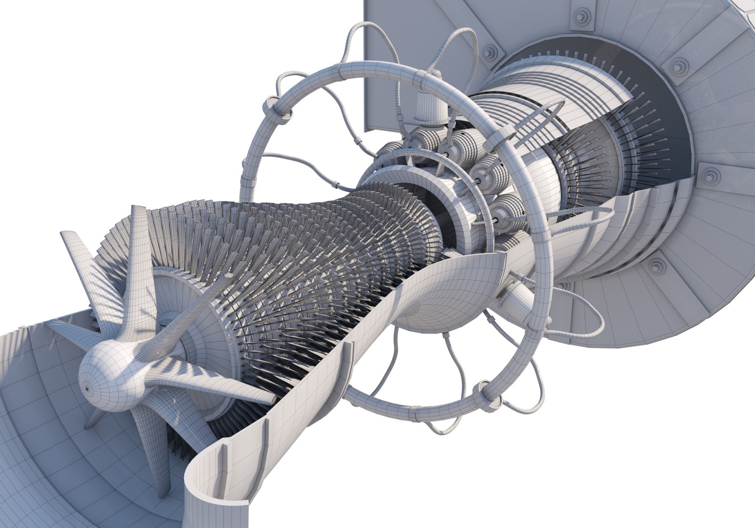 3D Gas Turbine Model - TurboSquid 1452089