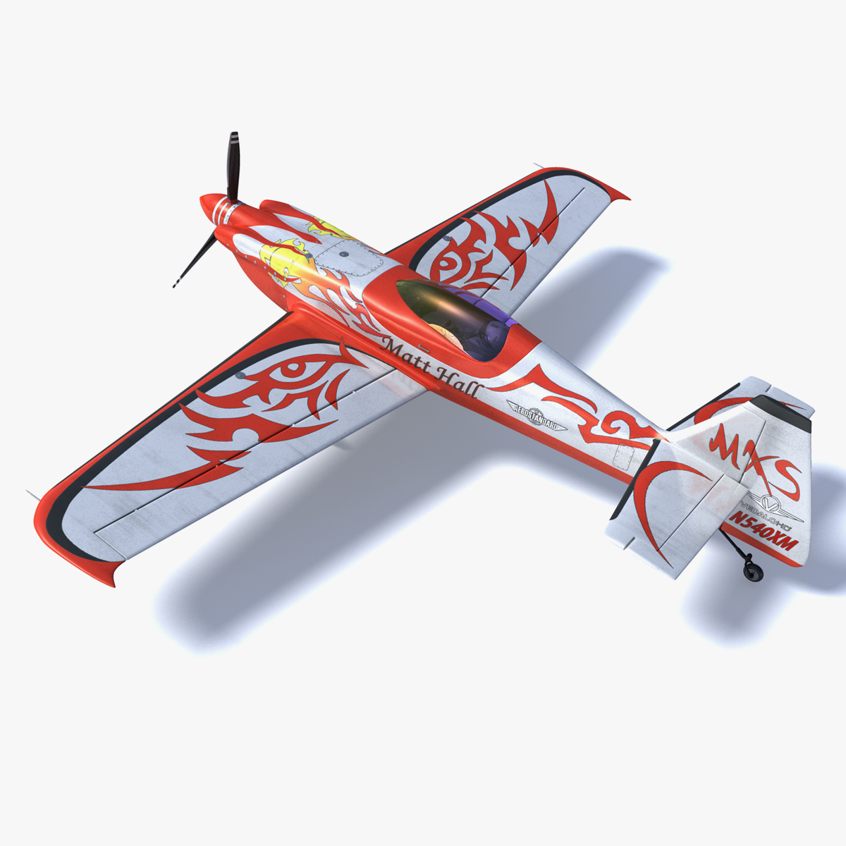 3d model of mxs-r acrobatic aircraft mxs