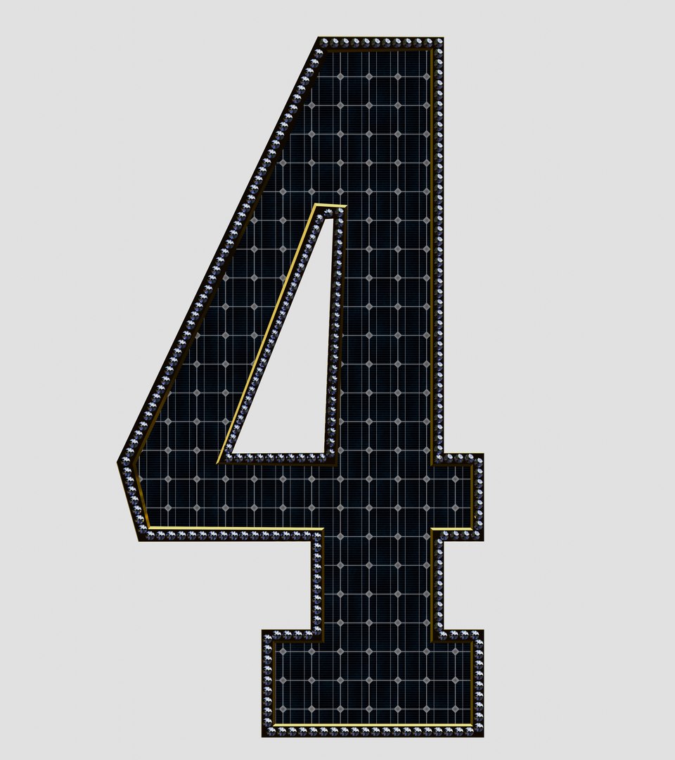 Solar Panel Number - 4 3D Model - TurboSquid 2242467