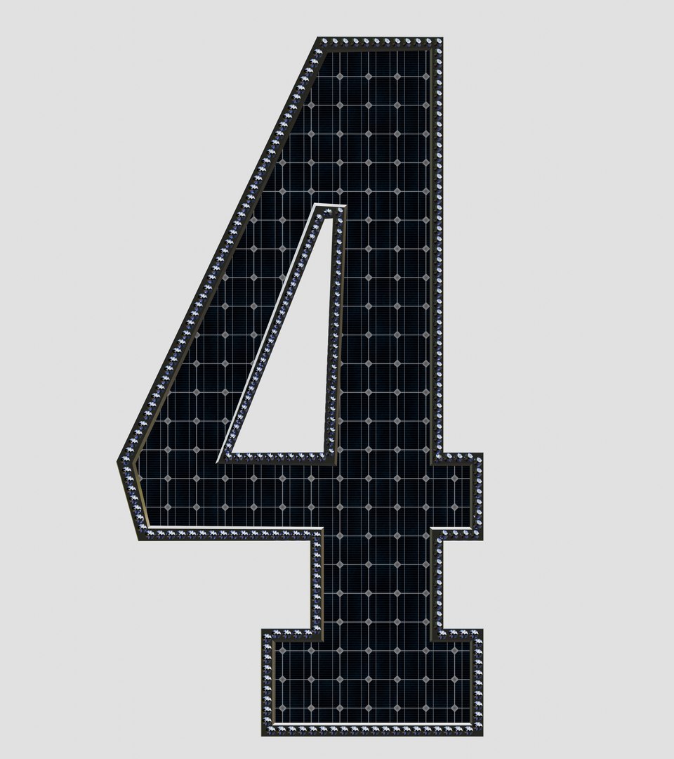 Solar Panel Number - 4 3D Model - TurboSquid 2242467