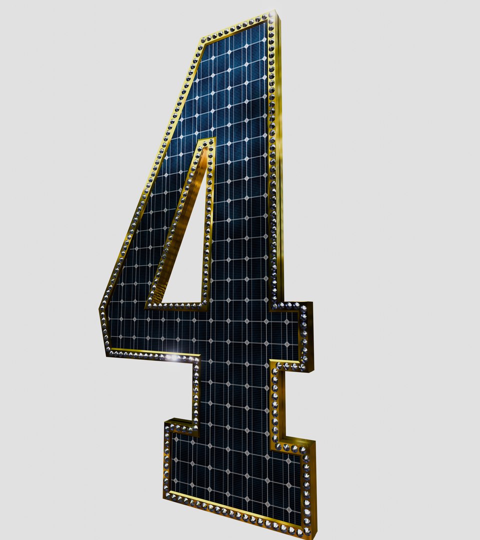 Solar Panel Number - 4 3D Model - TurboSquid 2242467