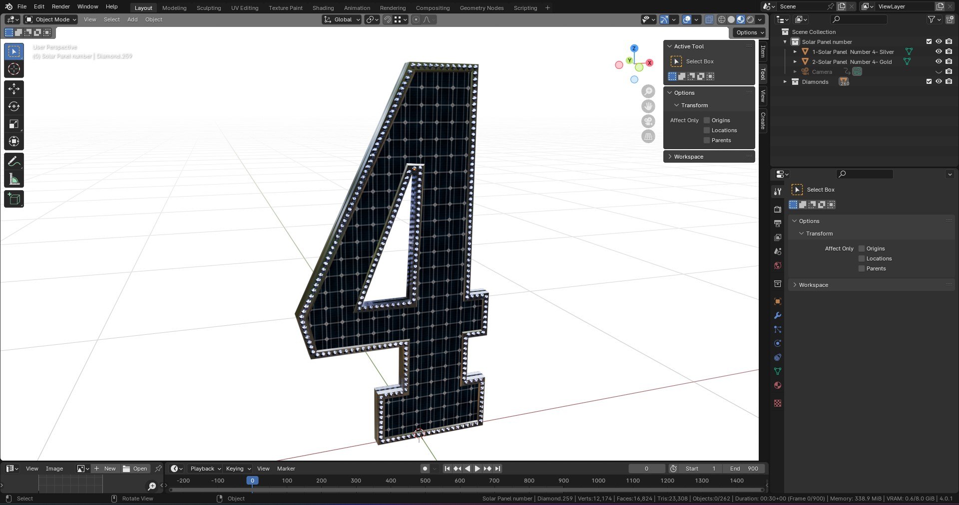 Solar Panel Number - 4 3D Model - TurboSquid 2242467