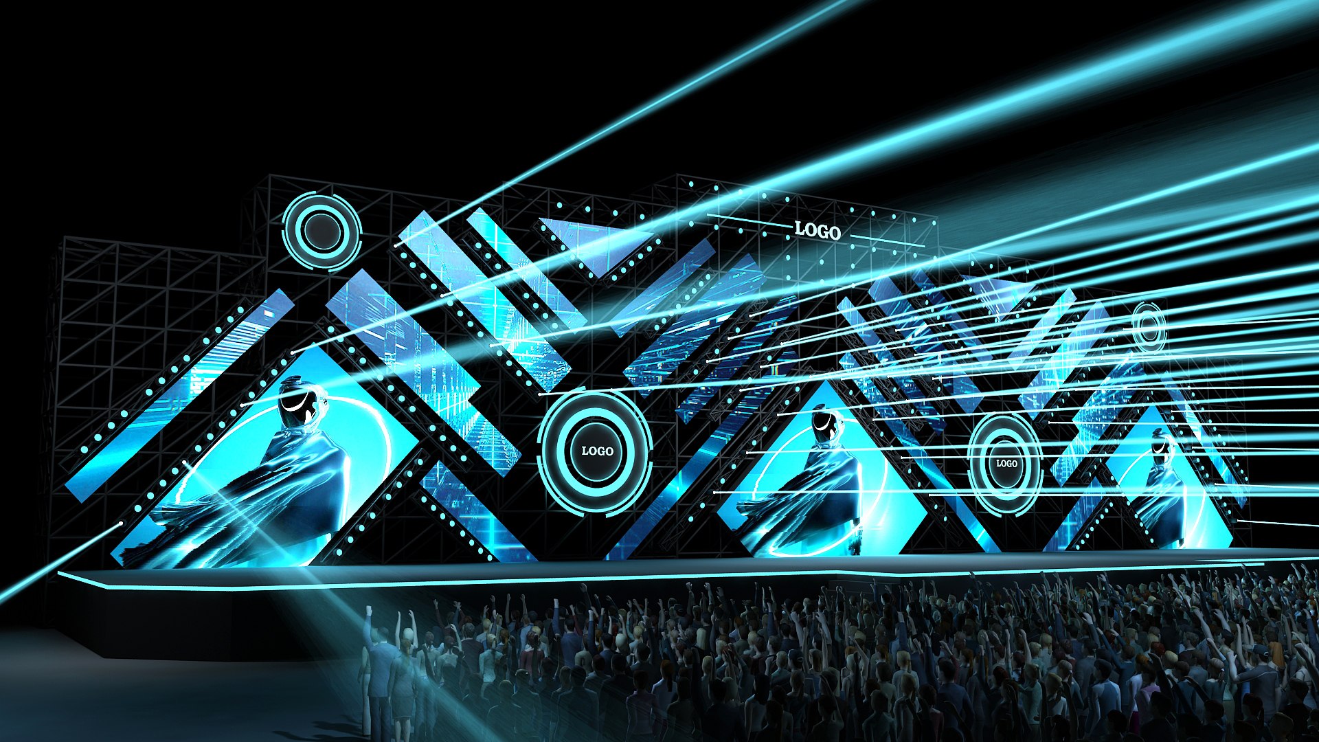 Virtual Concert Stage 03 3D Model - TurboSquid 2192868