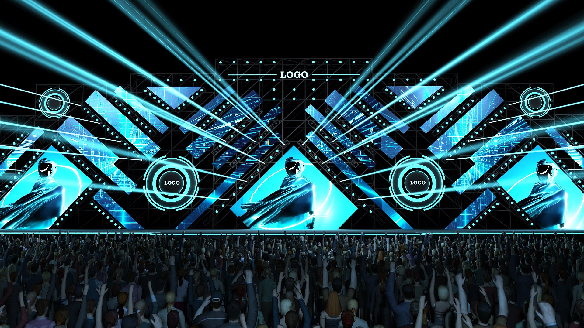 Virtual Concert Stage 03 3D Model - TurboSquid 2192868