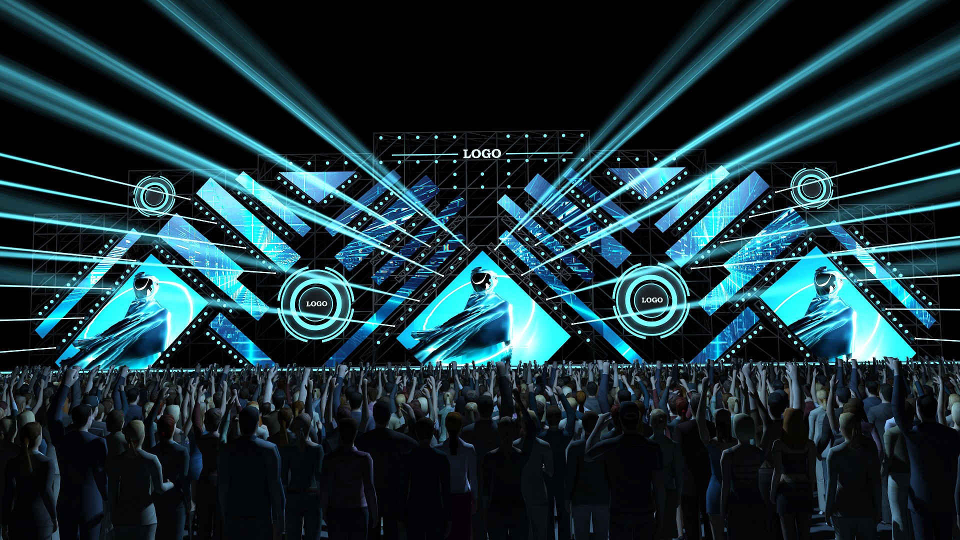 Virtual Concert Stage 03 3D Model - TurboSquid 2192868