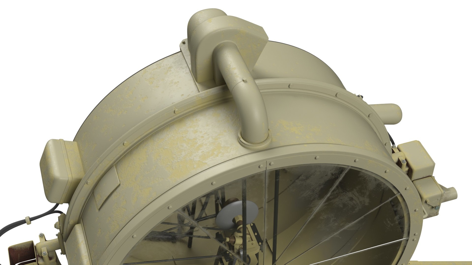 Heavy Duty Anti Aircraft Searchlight Beige Old On Beams 3D Model - TurboSquid 2500815