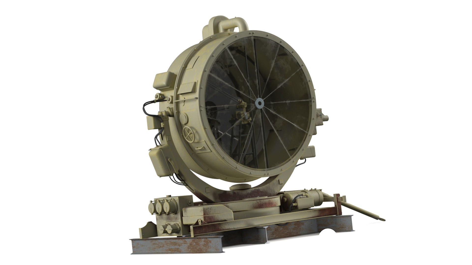 Modello 3D Proiettore antiaereo per impieghi gravosi beige antico su ...