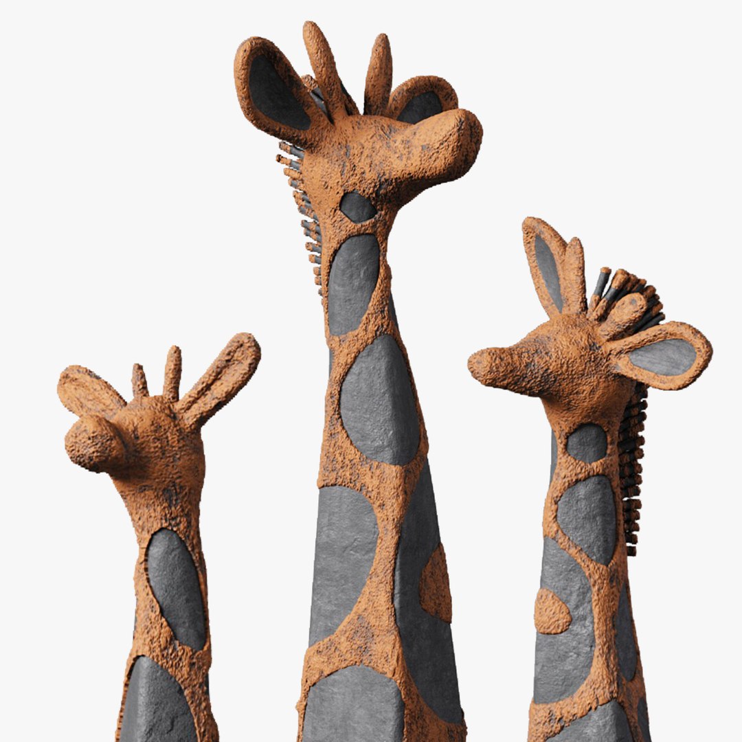 3D Sculpture in Clay Giraffes - TurboSquid 2072400