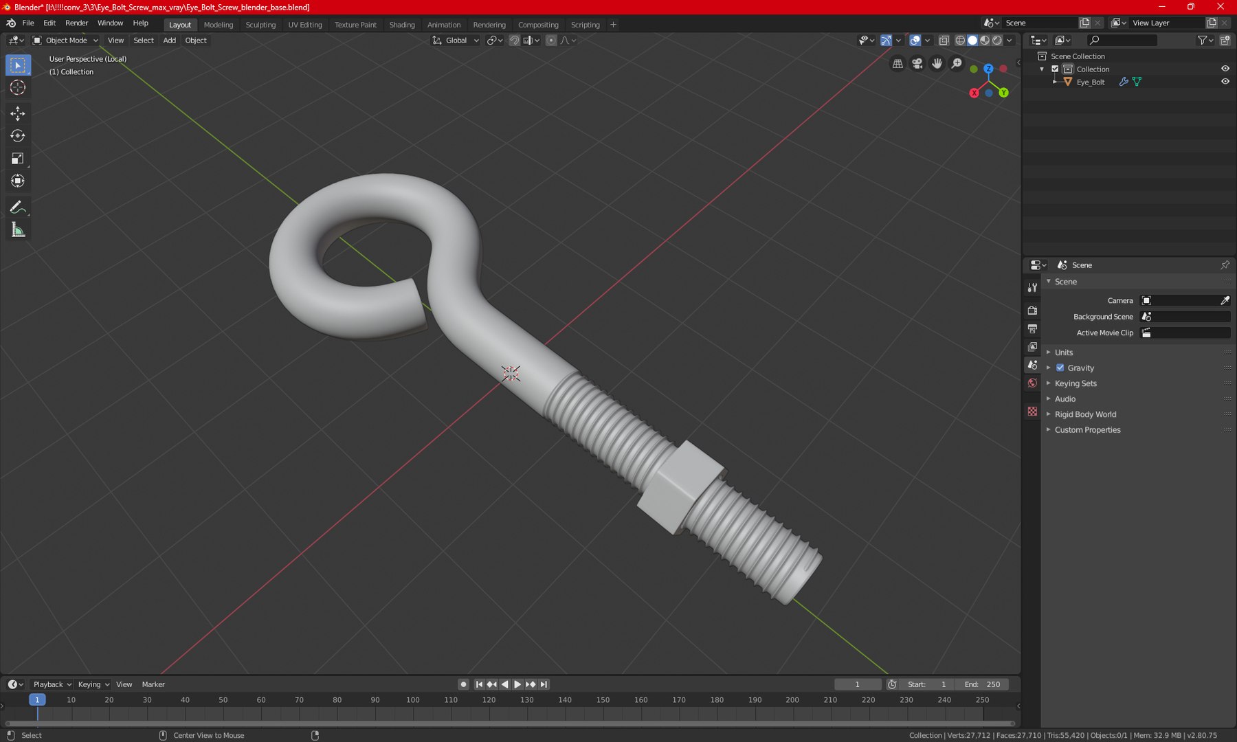 Eye Bolt Screw 3D Model - TurboSquid 2240460