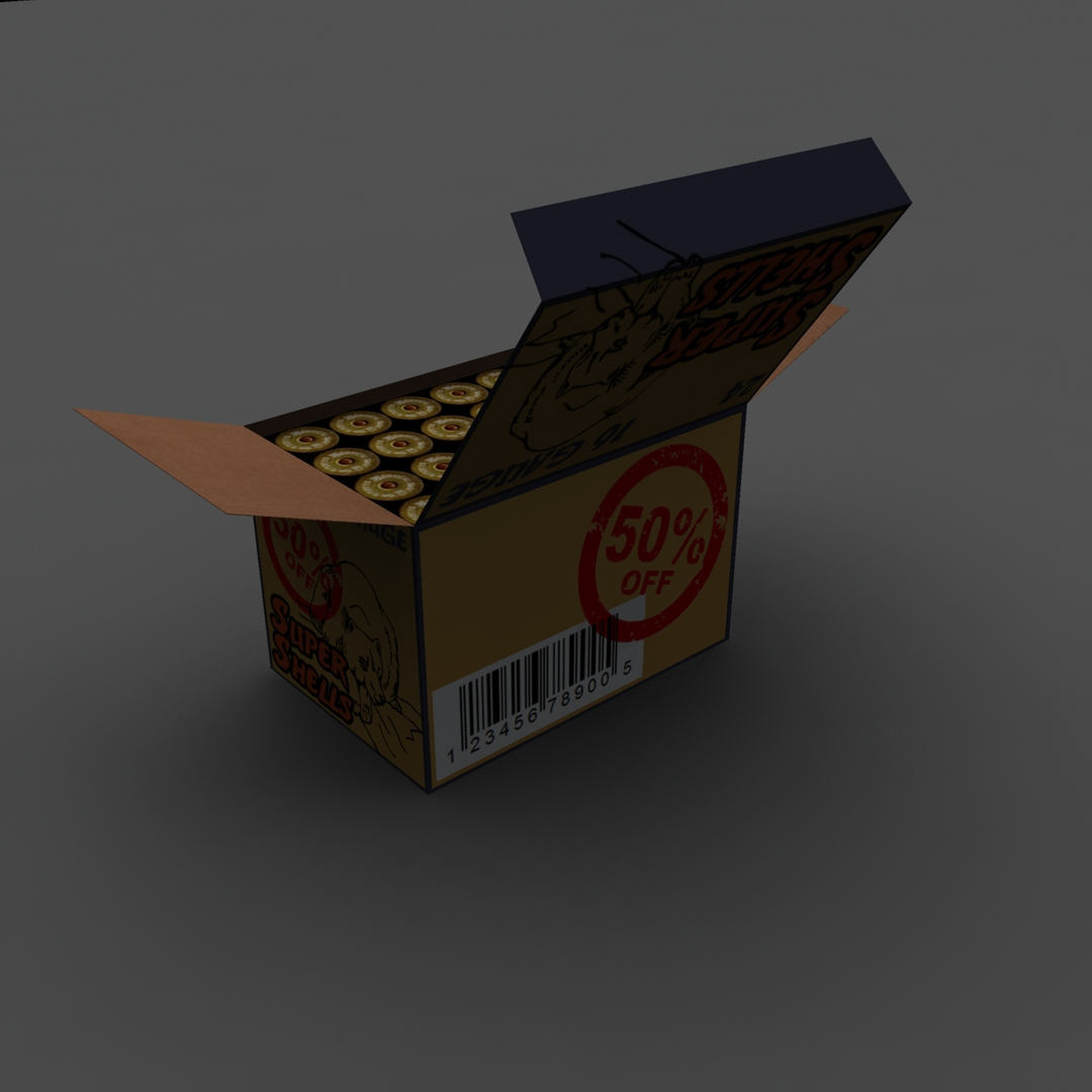 box shotgun shells 3d model