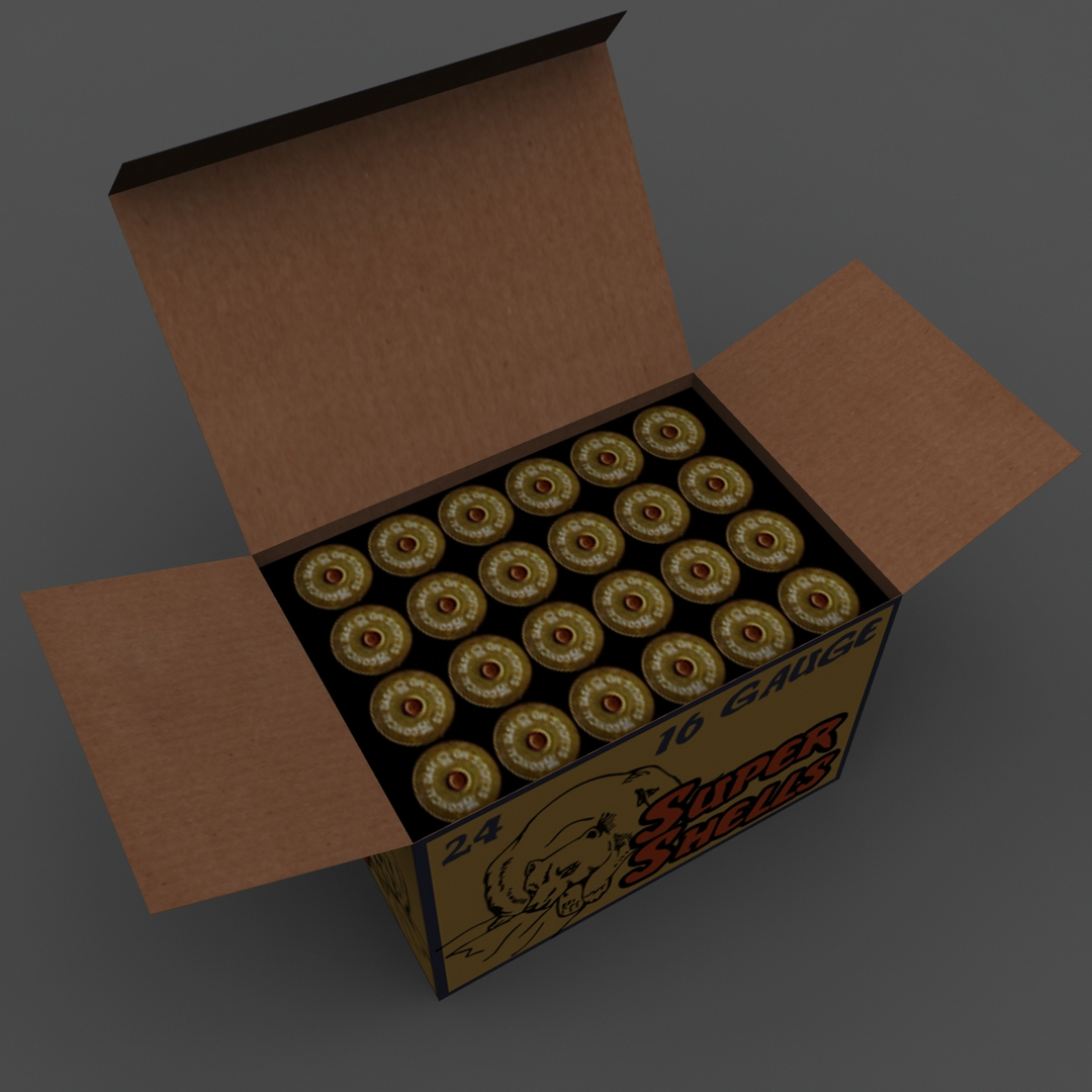 box shotgun shells 3d model
