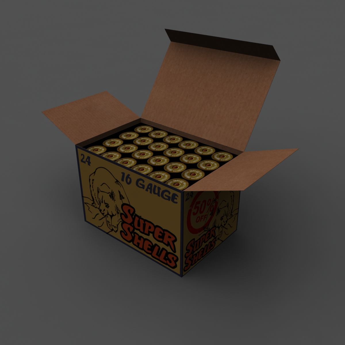 box shotgun shells 3d model