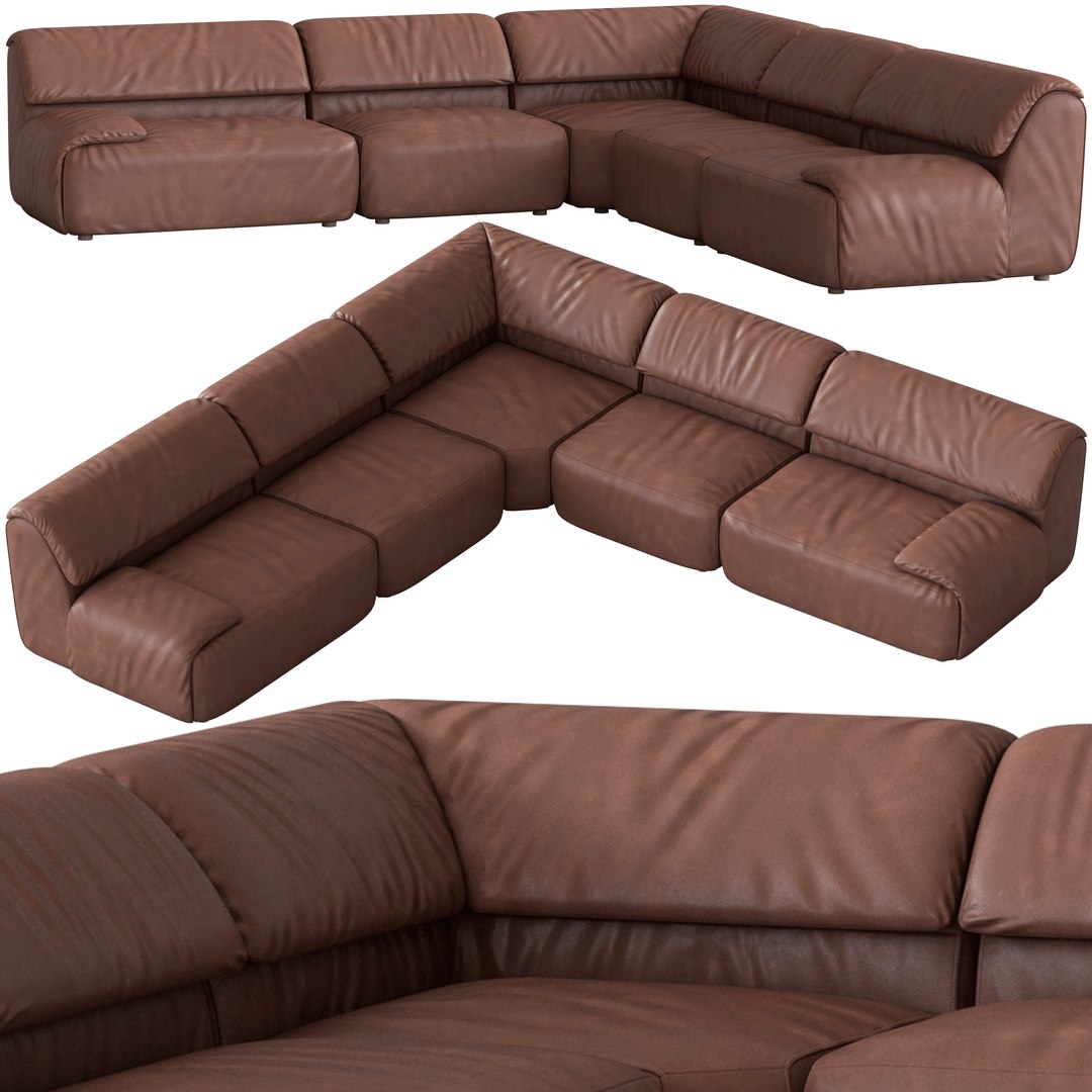 Coco Republic Dunlin Modular Sofa model - TurboSquid 2165546