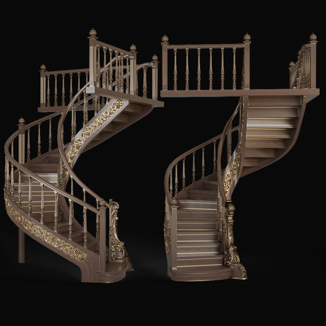 3D Stair Classic - TurboSquid 1470863