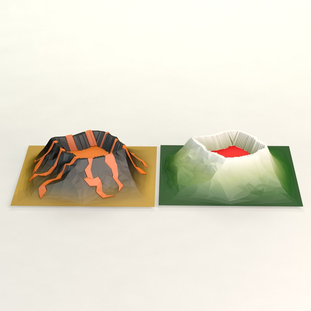 3ds cartoon volcanoes toon