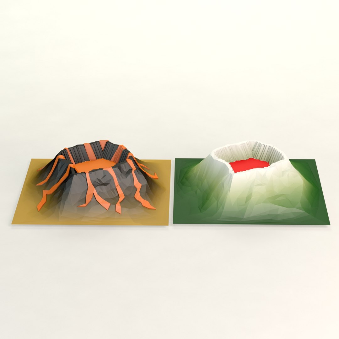 3ds cartoon volcanoes toon