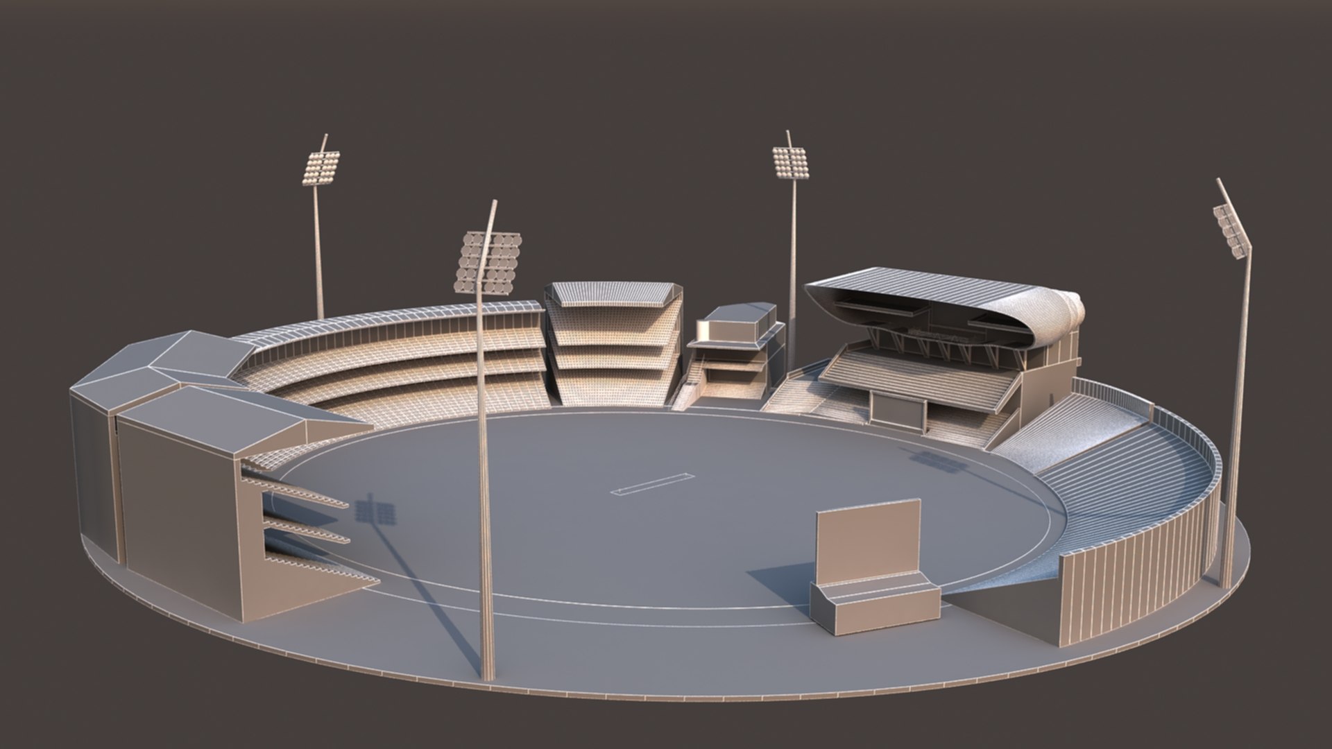 Kensington Oval Stadium 3D Model - TurboSquid 1775409