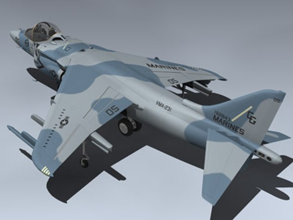 av-8b harrier ii vma-231 3d model