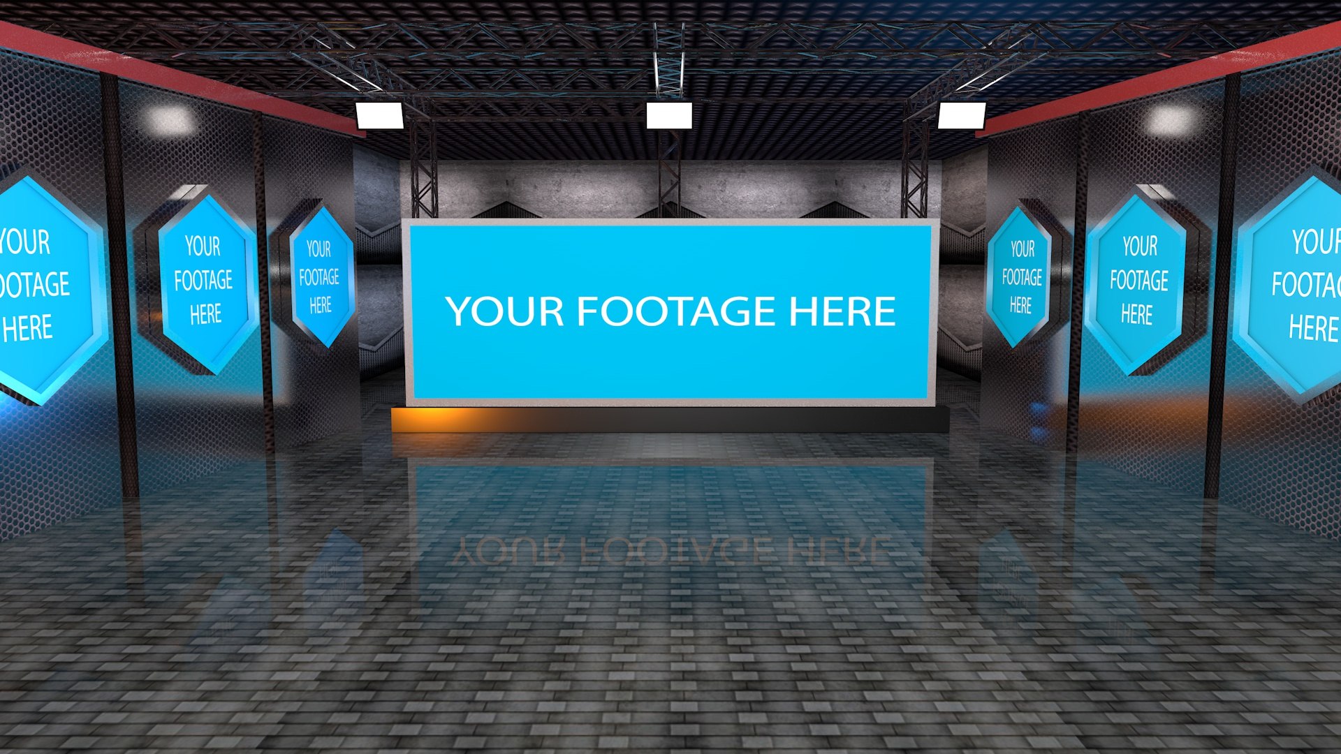 3D Virtual Set Hexagon - TurboSquid 2041487