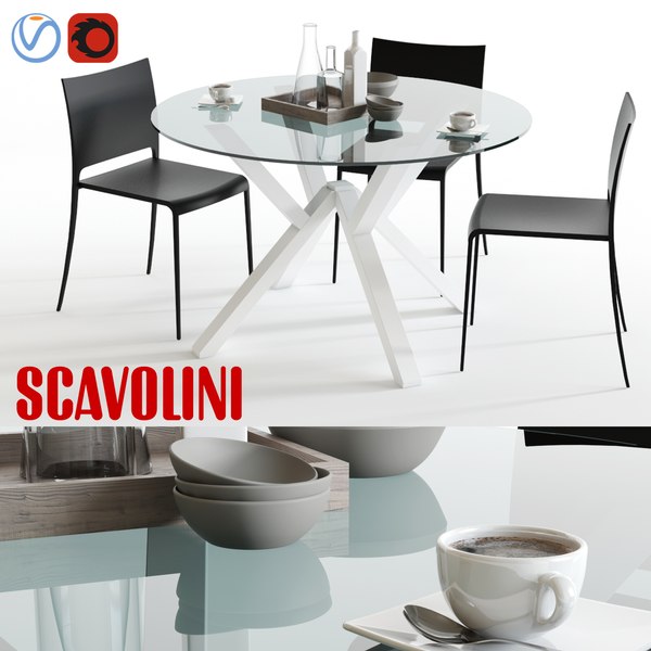 3d scavolini shangay mya dining set model