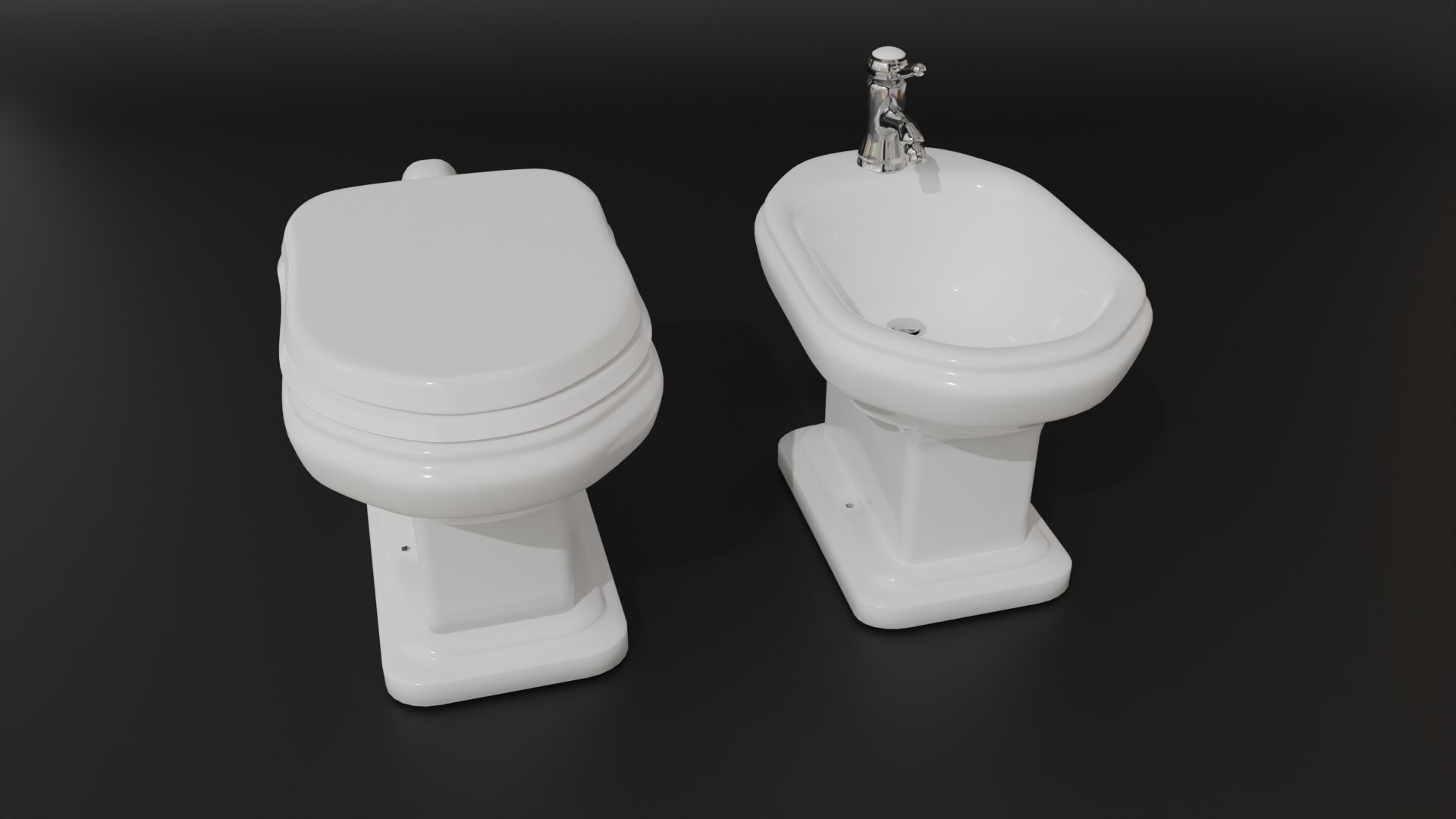 Bathroom Decor Set Elegant Sink And Toilet 3D Model - TurboSquid 2086778