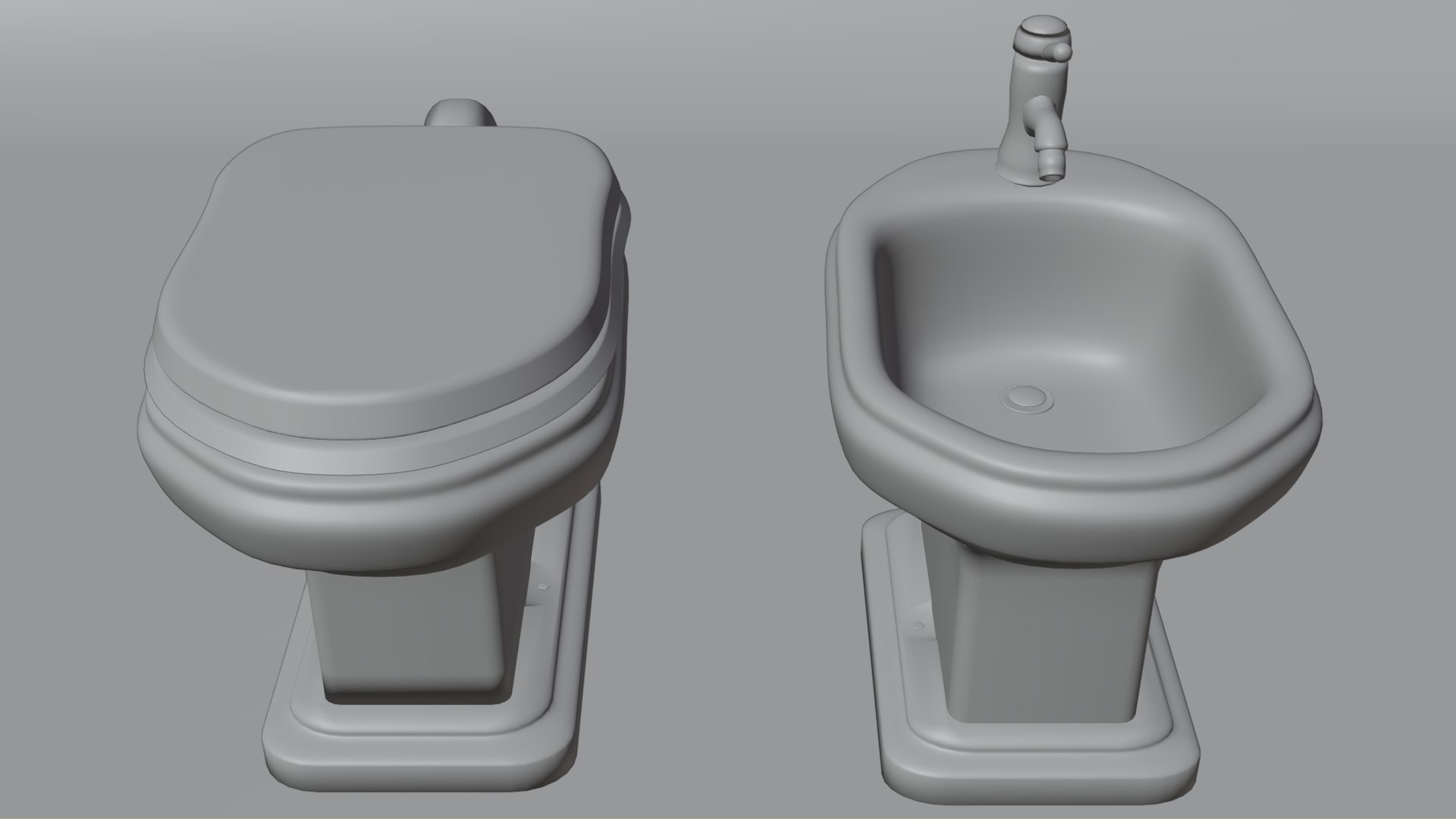 Bathroom Decor Set Elegant Sink And Toilet 3D Model - TurboSquid 2086778